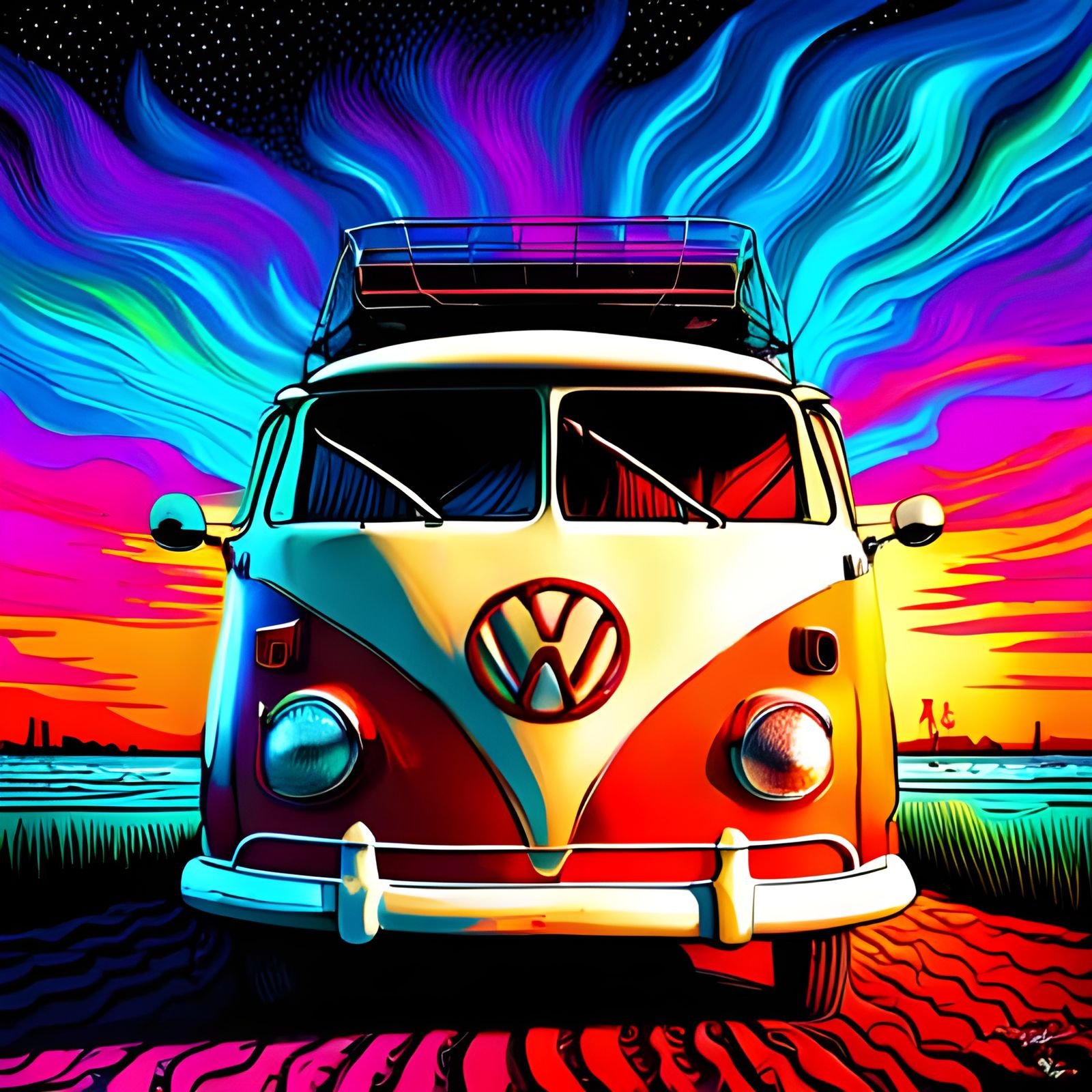 VW campervan - AI Generated Artwork - NightCafe Creator