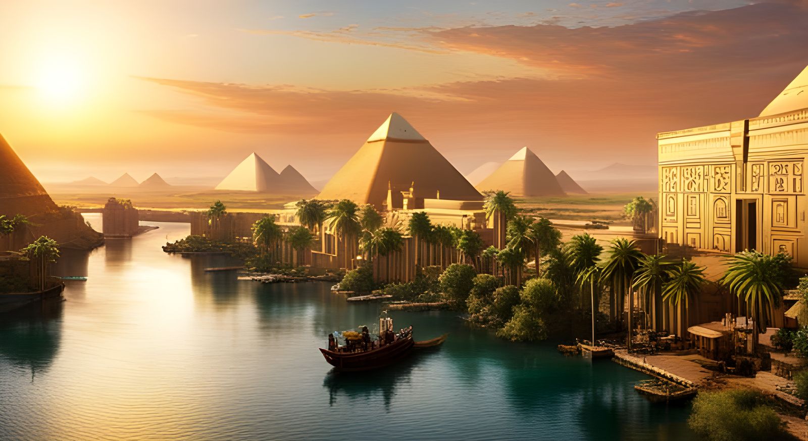 ancient Egyptian the Nile river - AI Generated Artwork - NightCafe Creator