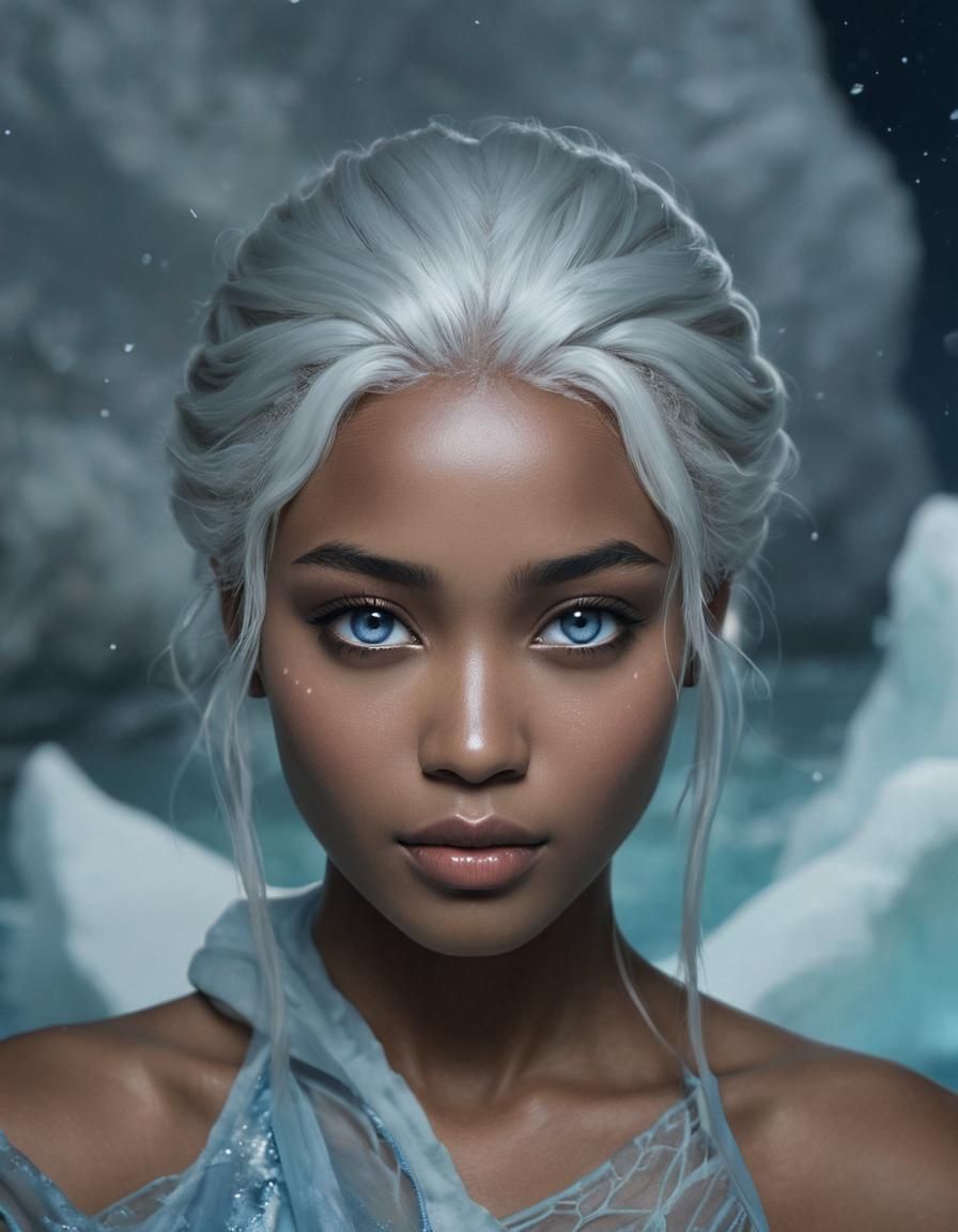 Yue realistic! Model princess yue fanart face portrait! White hair dark ...