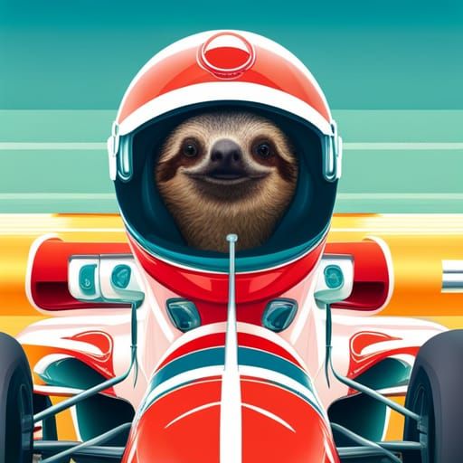 A sloth driving a formula one race car - AI Generated Artwork ...