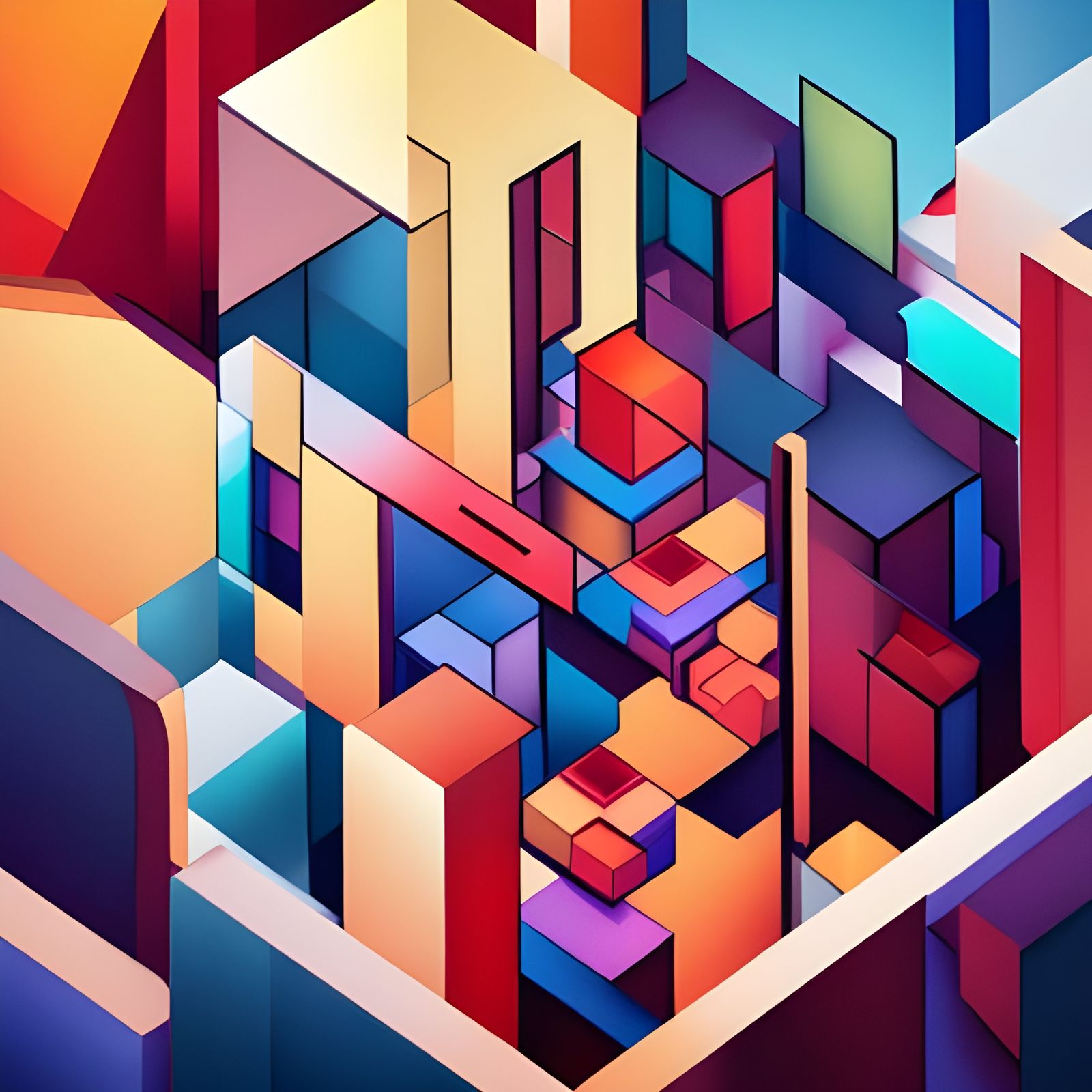 Geometric - AI Generated Artwork - NightCafe Creator