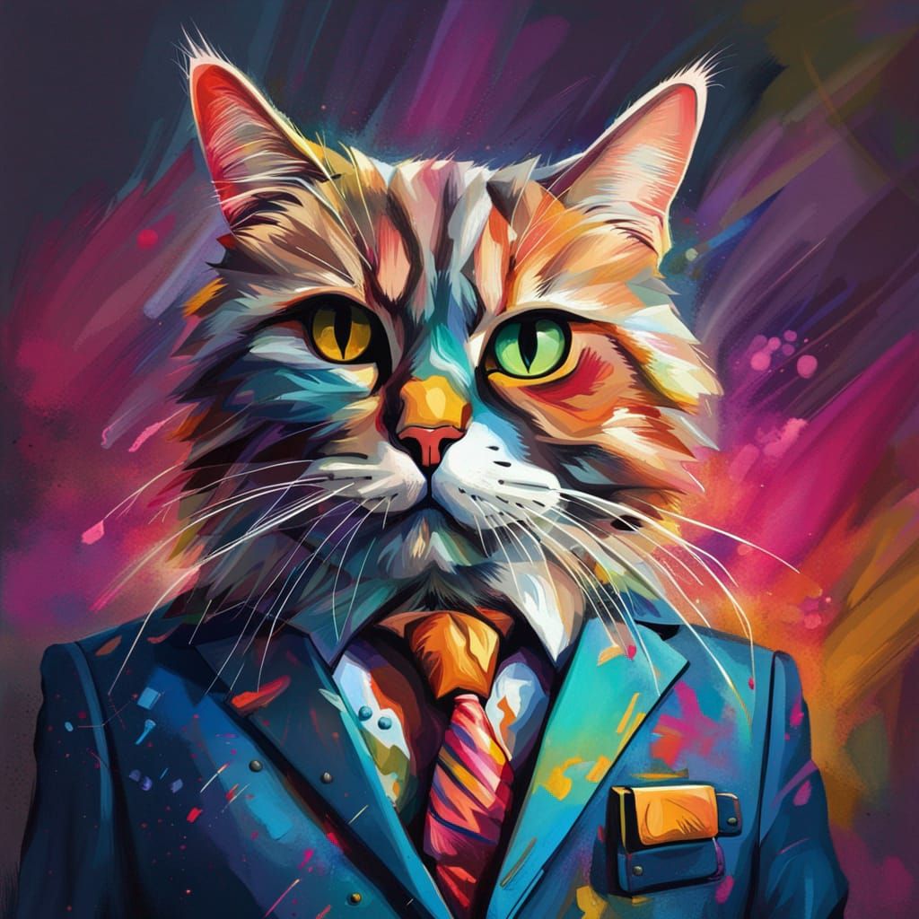 Cat Ready for a Buisness Deal - AI Generated Artwork - NightCafe Creator