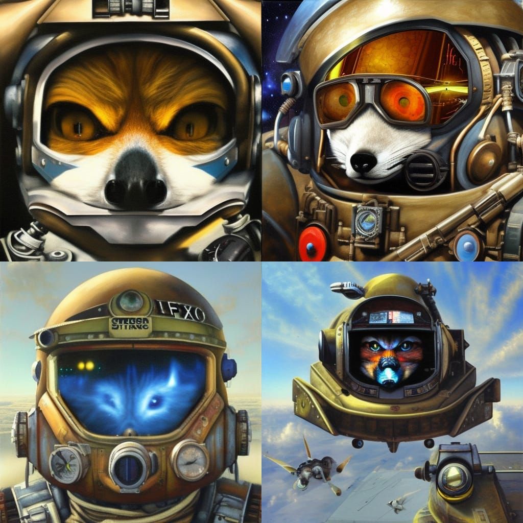 Star Fox in cockpit steampunk oil painting - AI Generated Artwork ...