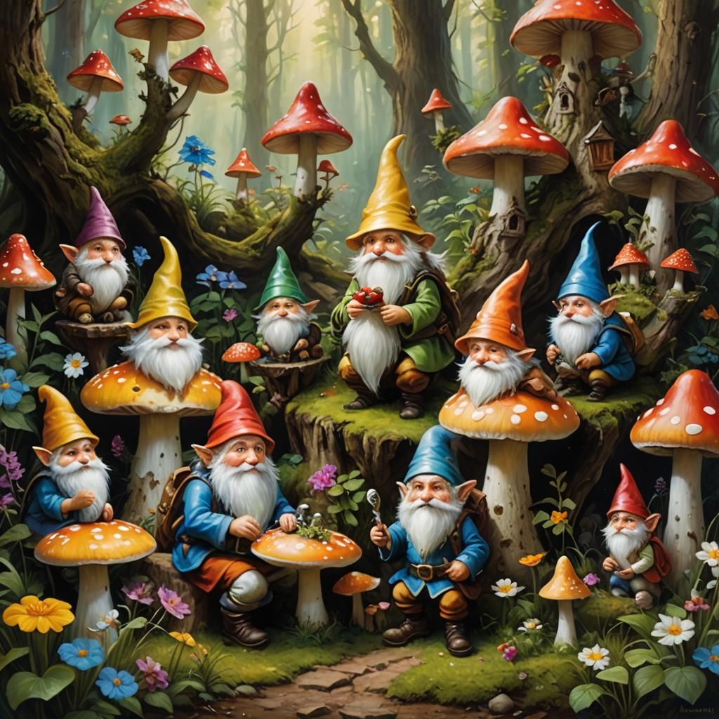 Gnomes, Gnomes, Gnomes - AI Generated Artwork - NightCafe Creator