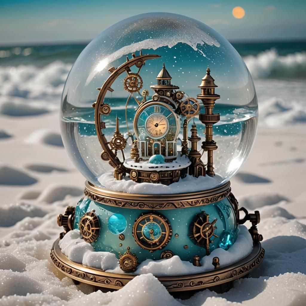 Steampunk Snow Globe - AI Generated Artwork - NightCafe Creator