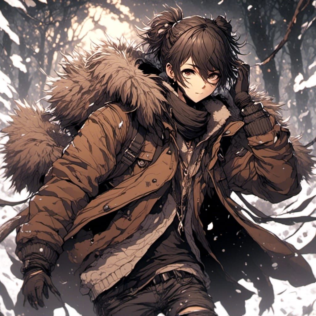 Male character with a short black fringe and shaved sides with a black ...