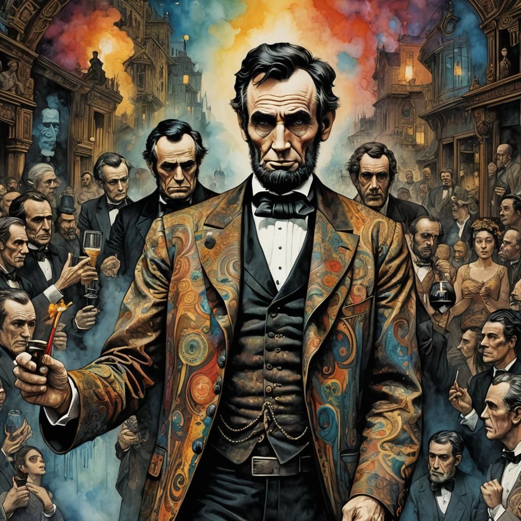 Lincoln Drinkin - AI Generated Artwork - NightCafe Creator