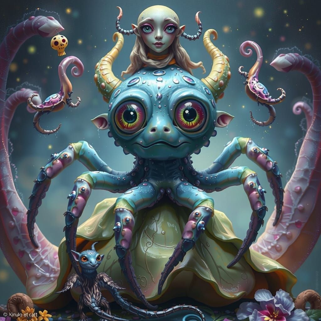 Fae Octo-Spider Creature in Whimsical, Iridescent ... - AI Art