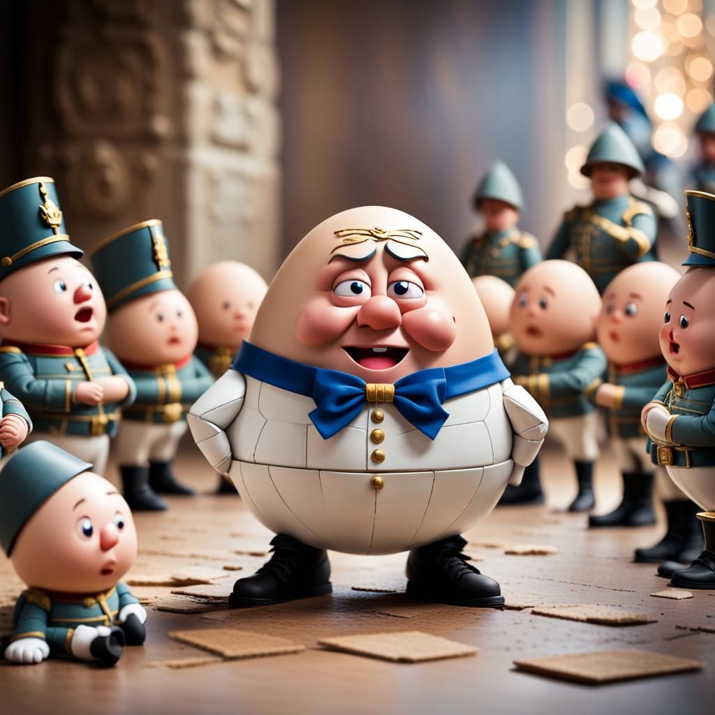 Humpty dumpty and soldiers - AI Generated Artwork - NightCafe Creator