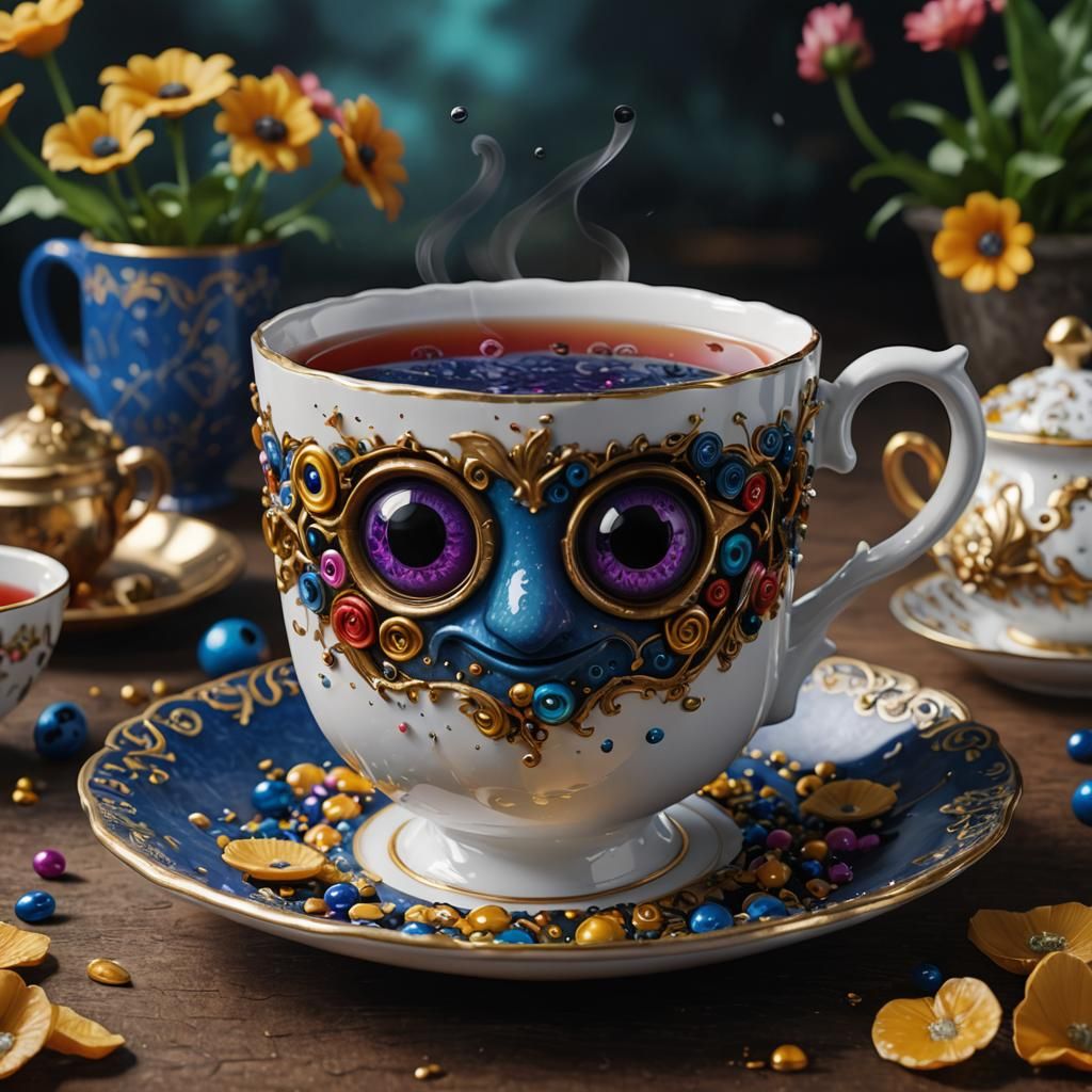 A pretty tea cup with googly eyes - AI Generated Artwork - NightCafe ...