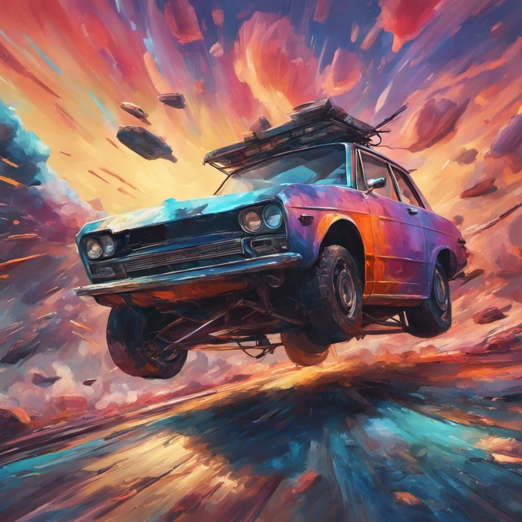 A Car Without Wheels in the Sky - AI Generated Artwork - NightCafe Creator