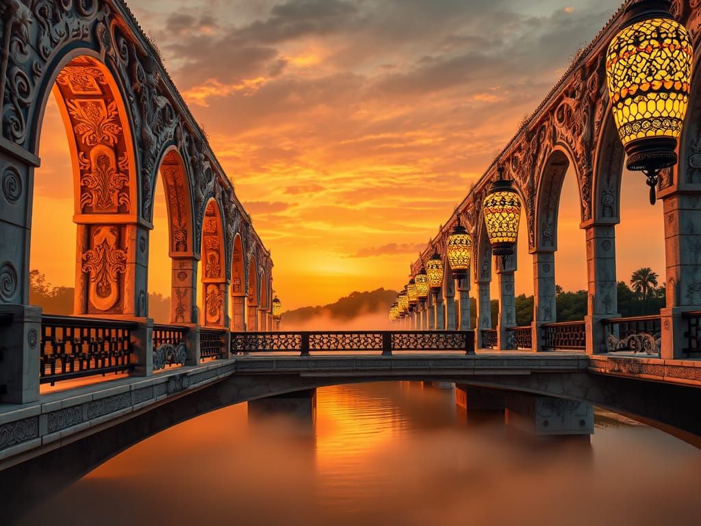 The Enchanted Bridge of the East - Majestic Marble Bridge in...