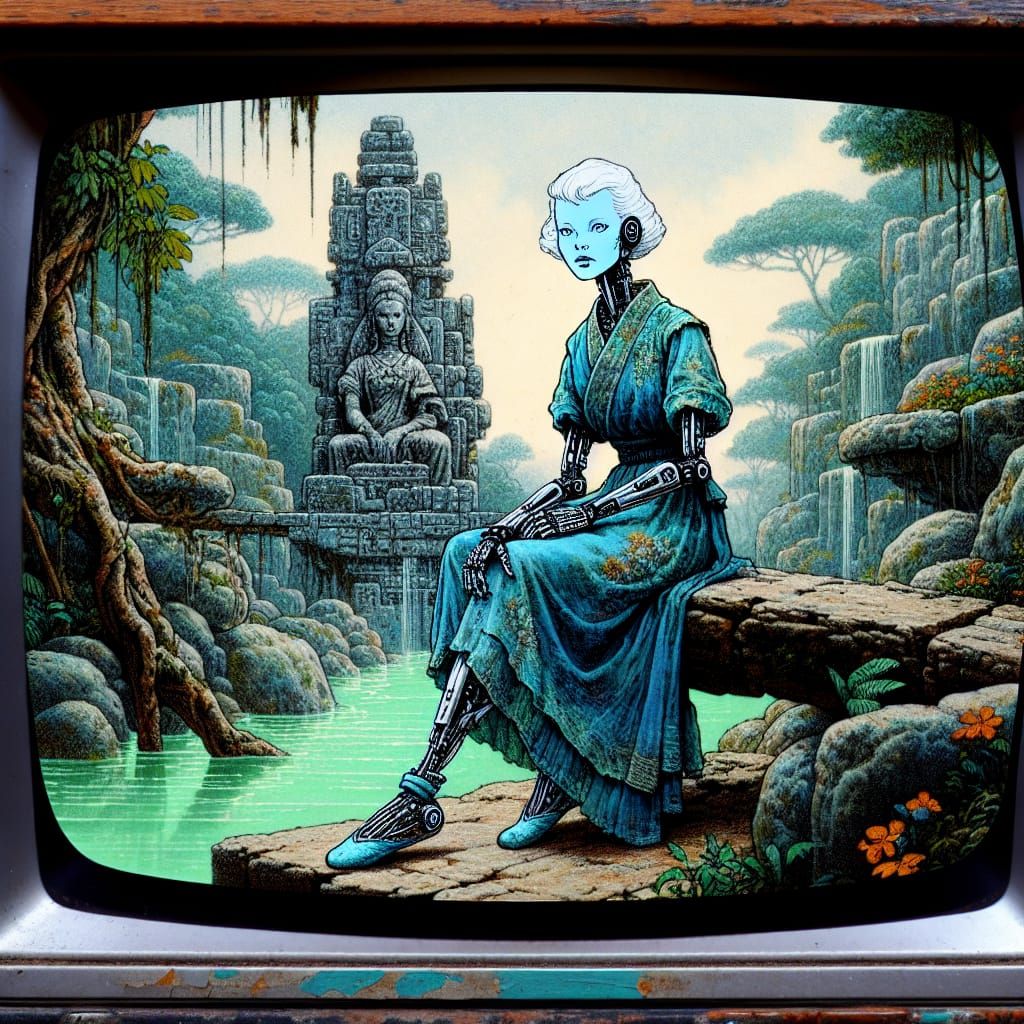 [Variants] A Sitdown - Cyberpunk Princess in Ancient Ruins o...