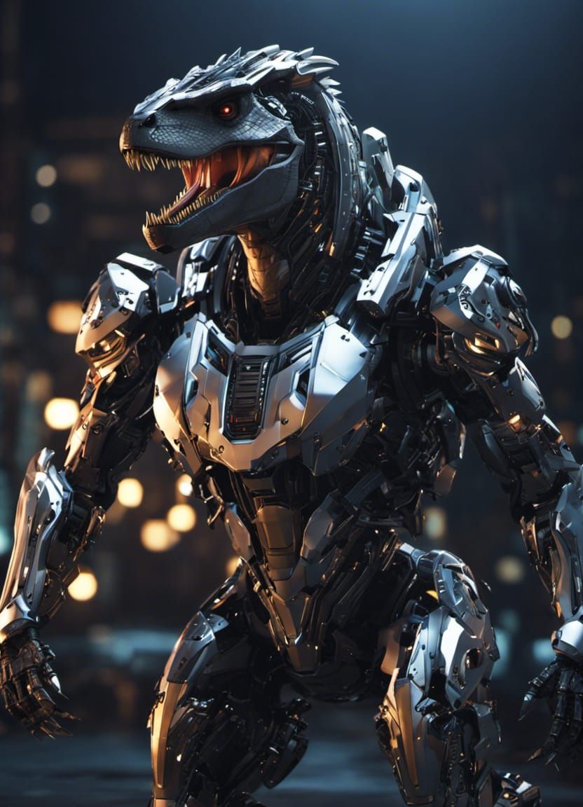 Cyborg T-Rex - AI Generated Artwork - NightCafe Creator