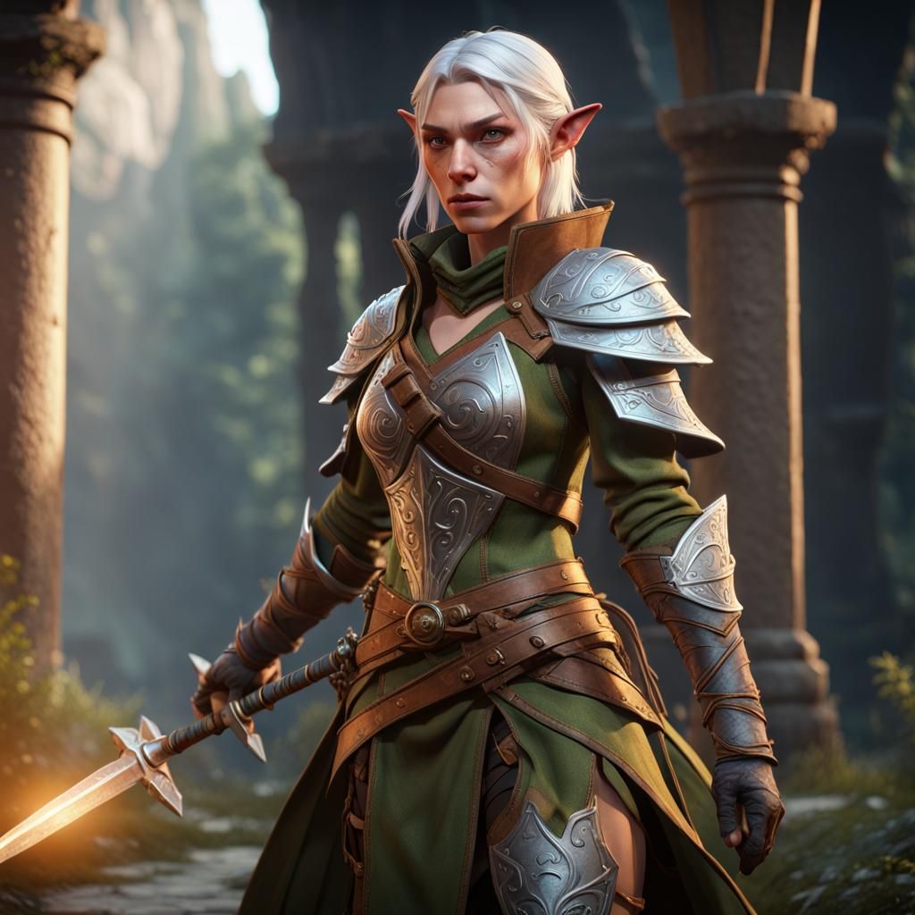 Half-elf flamboyantly dressed rogue with rapier - AI Generated Artwork ...