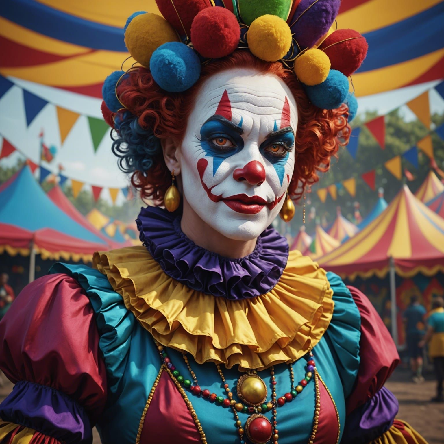 Scary Carnival Clown - AI Generated Artwork - NightCafe Creator