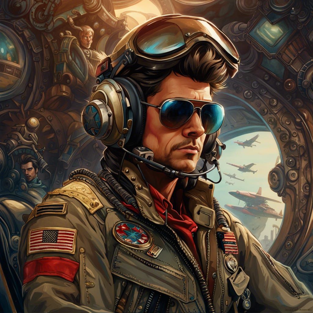 Caricature of Maverick from Top Gun - AI Generated Artwork - NightCafe ...