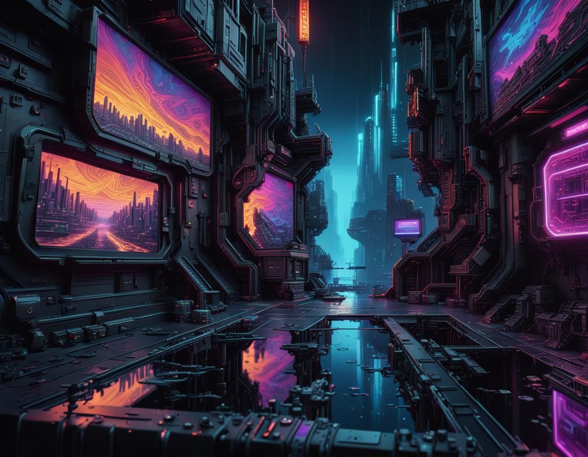 Cyberpunk map , hyperdetailed , 16k Resolution, depth of field ...