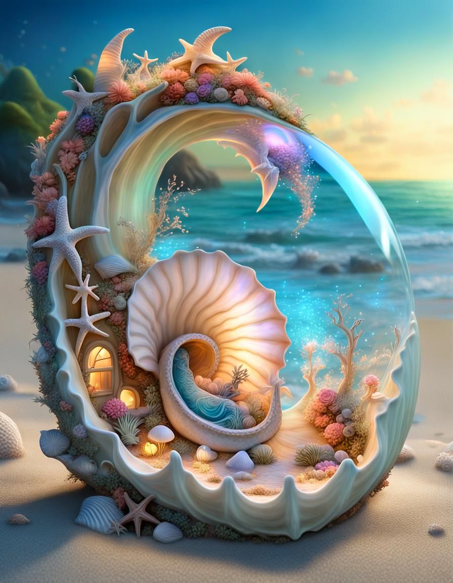 Fantasy Conch Shell - AI Generated Artwork - NightCafe Creator