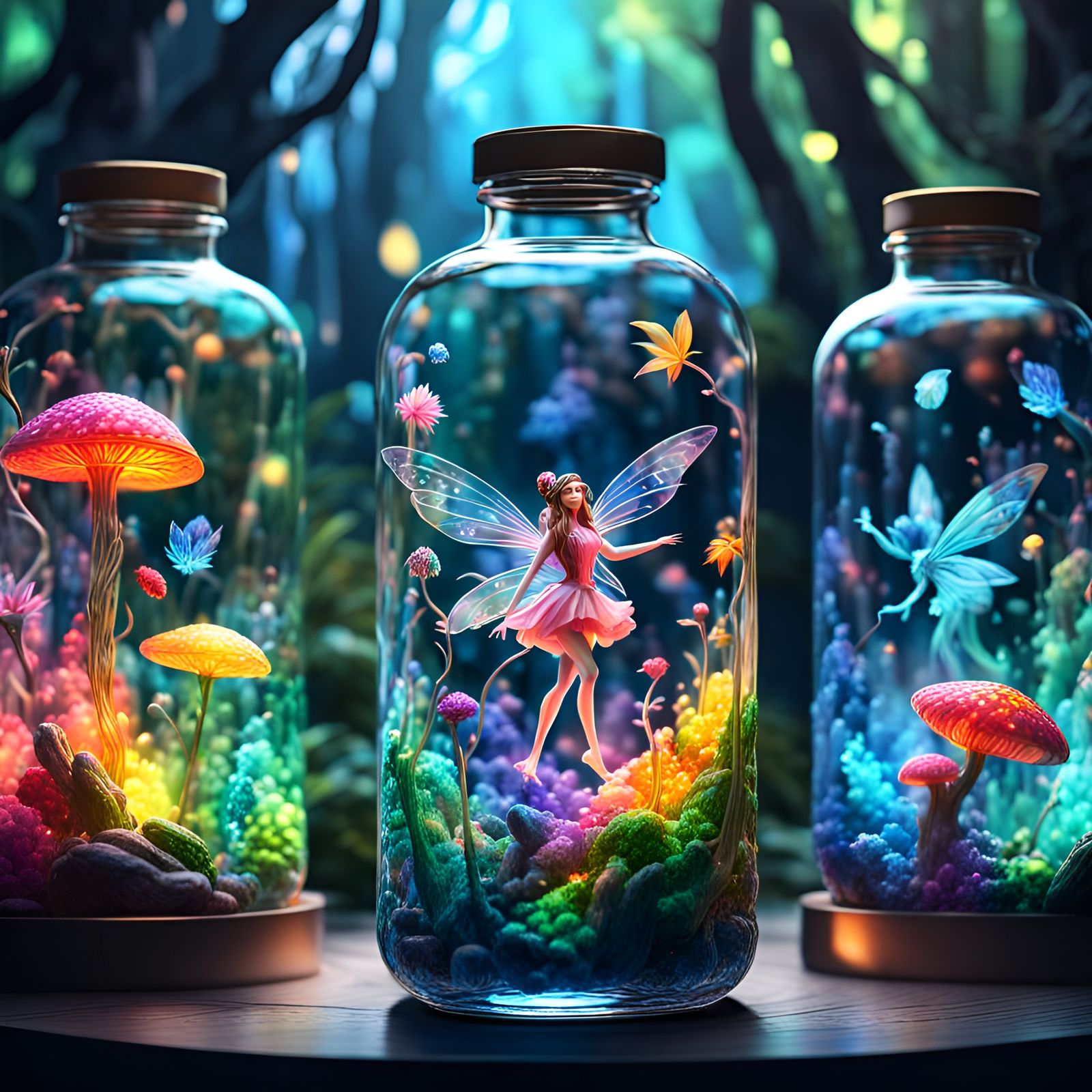 Psychedelic fantasy glass, crystal Fairy in Glass Containers bottle ...
