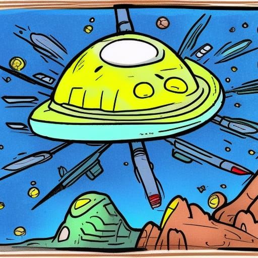 A cartoon UFO 4 - AI Generated Artwork - NightCafe Creator