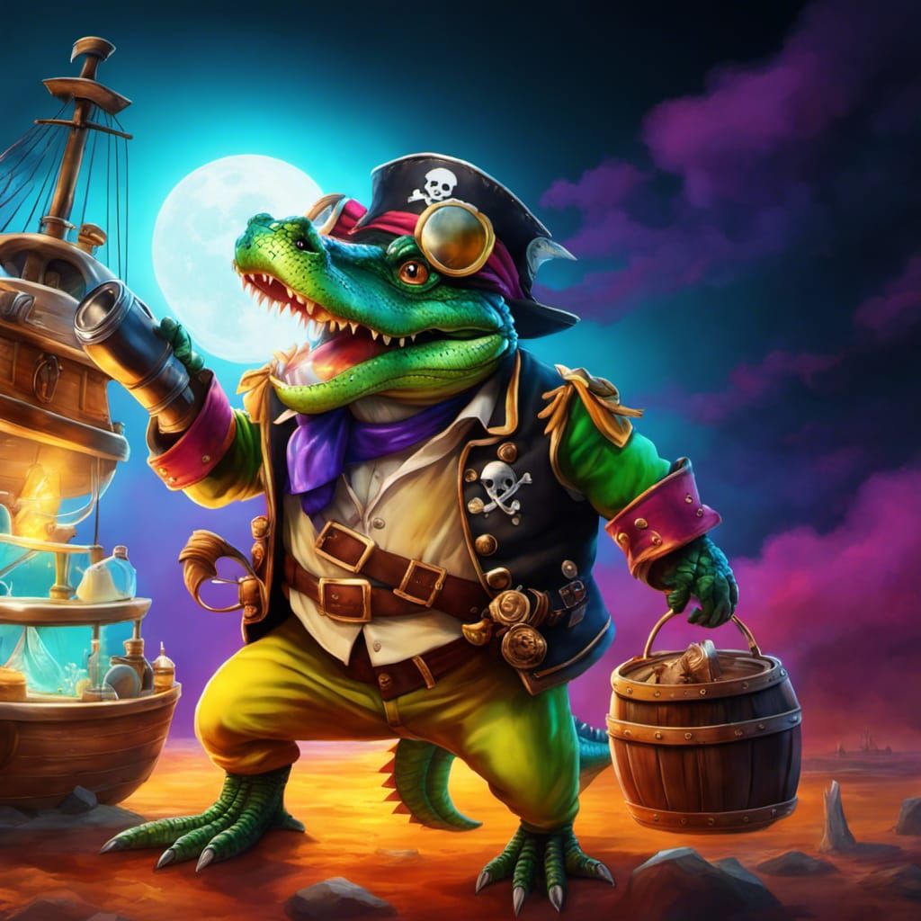 Pirate 'gator - AI Generated Artwork - NightCafe Creator