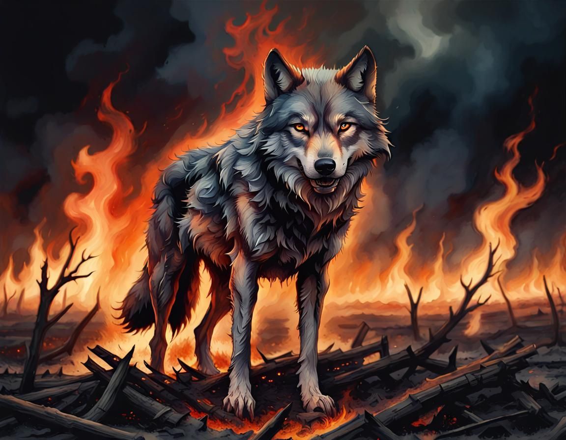 Hell wolf - AI Generated Artwork - NightCafe Creator