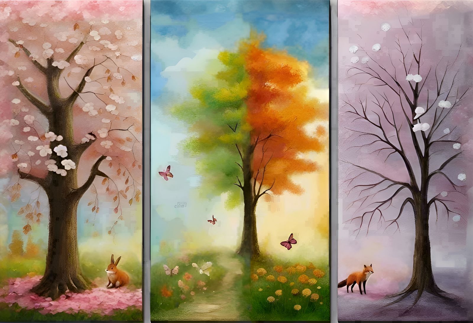 Seasonal Transitions - Spring Through Winter - AI Generated Artwork ...