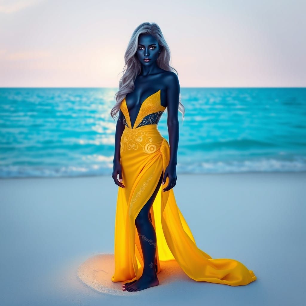 Stunning blue skinned female. - Stunning Blue Goddess in Eth...