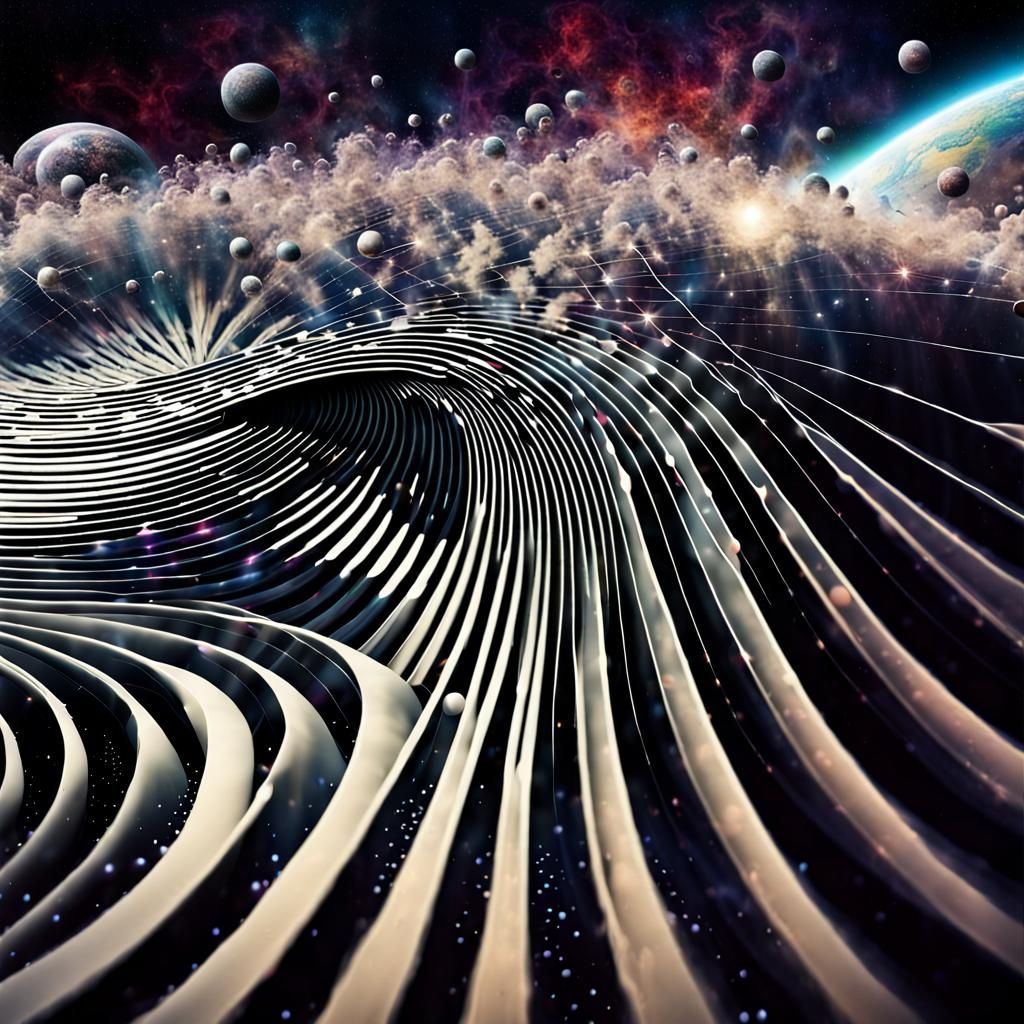 surreal soundscape, soundwaves, space - AI Generated Artwork - NightCafe Creator