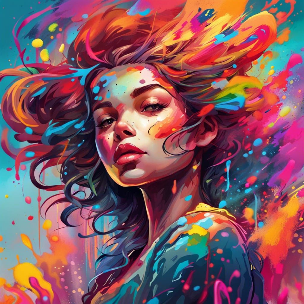 Color Splash Portrait - AI Generated Artwork - NightCafe Creator