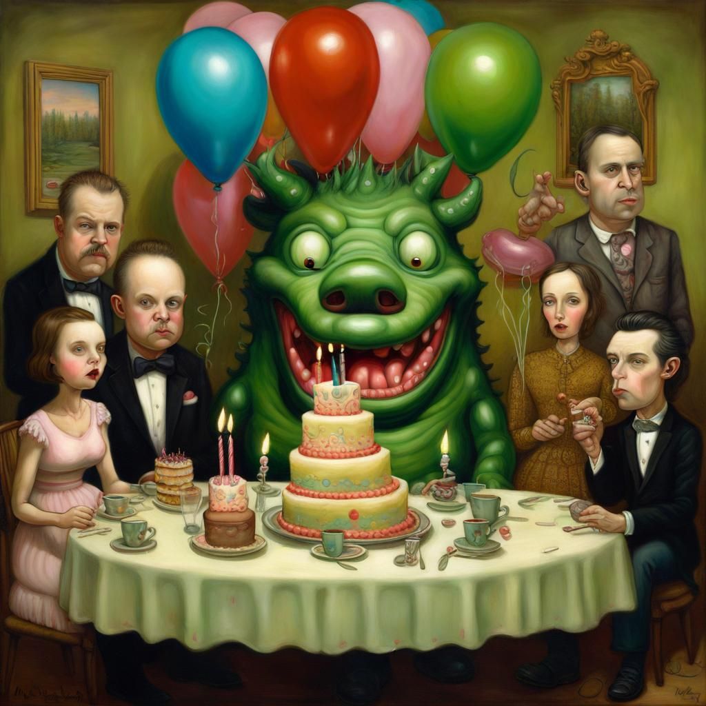 The Hodag's Birthday Party - AI Generated Artwork - NightCafe Creator