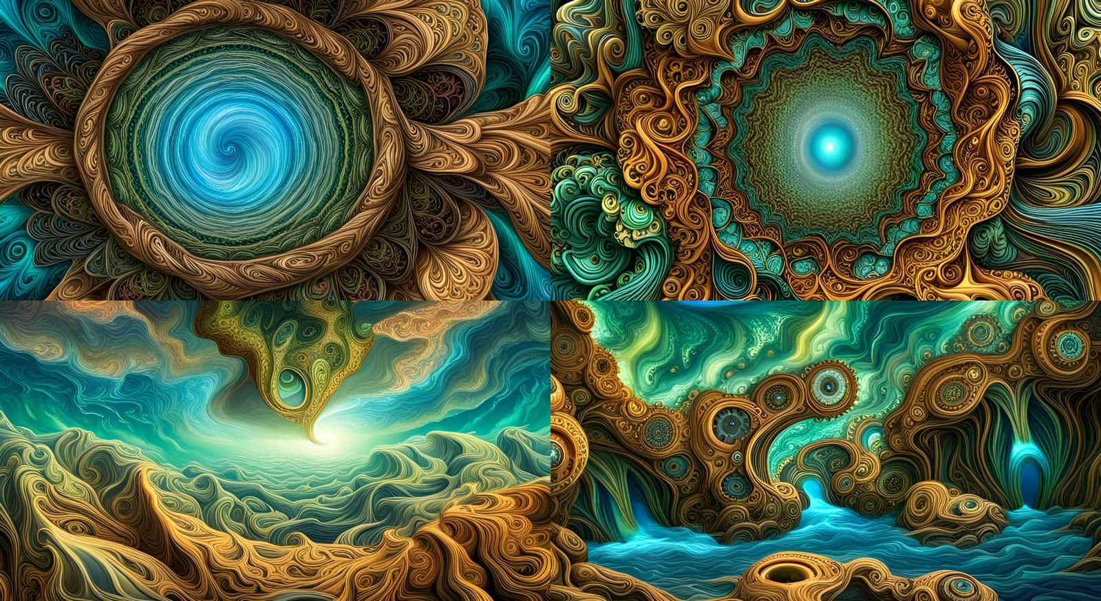 3D living fractals, alienating universe with kaleidoscope vieuw ...