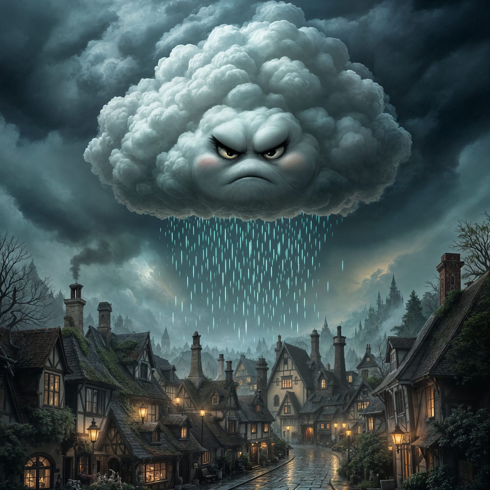 Grumpy Weather - Moodiest Stormy Weather Scene in Digital I...