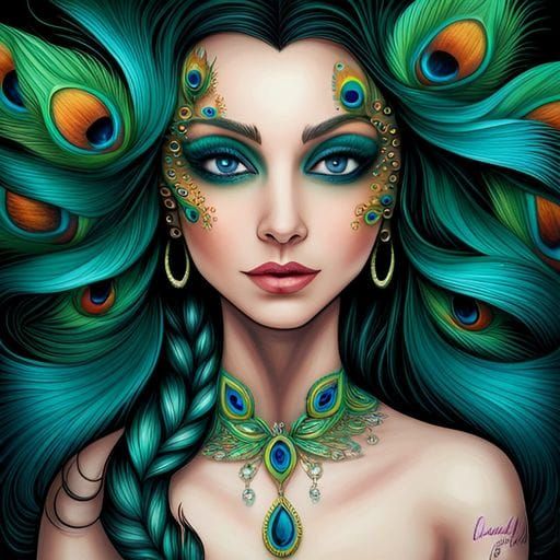 peacock queen - AI Generated Artwork - NightCafe Creator