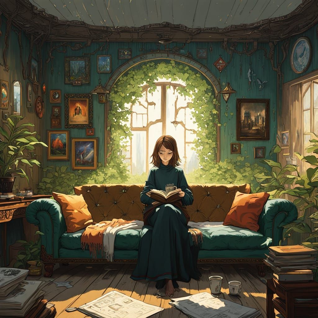 Serene Young Woman Radiates Calm and Pride on Plus... - AI Art