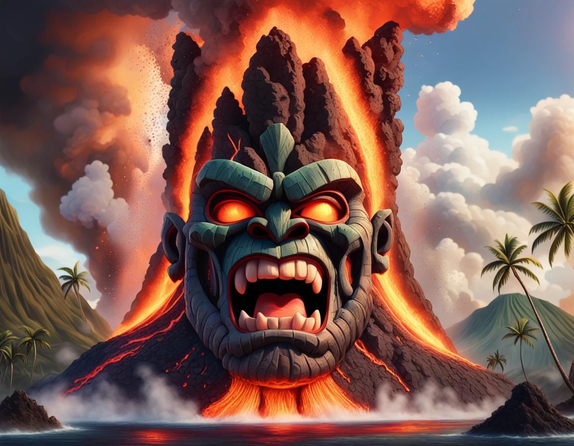 Tiki volcano - AI Generated Artwork - NightCafe Creator