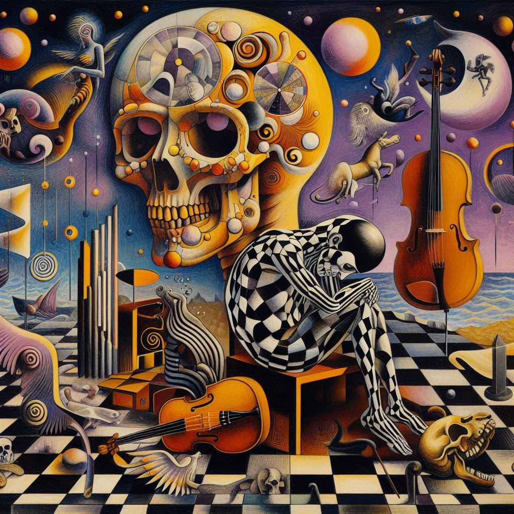 Death, Chess, and Cellos - AI Generated Artwork - NightCafe Creator