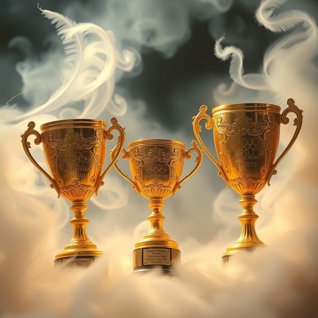 gold trophies from the 1980s Olympics