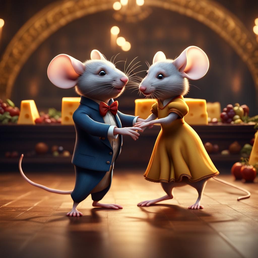 Cute mice couple dancing together - AI Generated Artwork - NightCafe ...