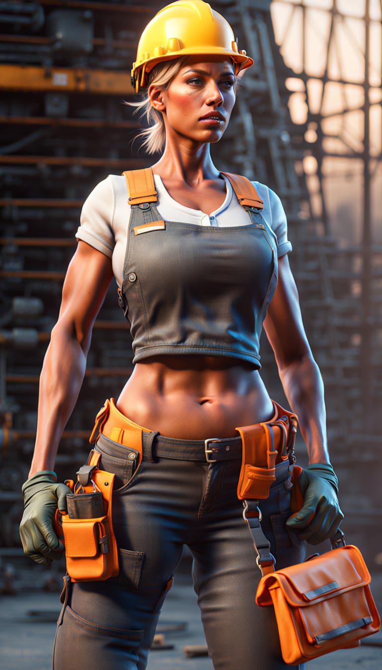 Construction Girl - AI Generated Artwork - NightCafe Creator