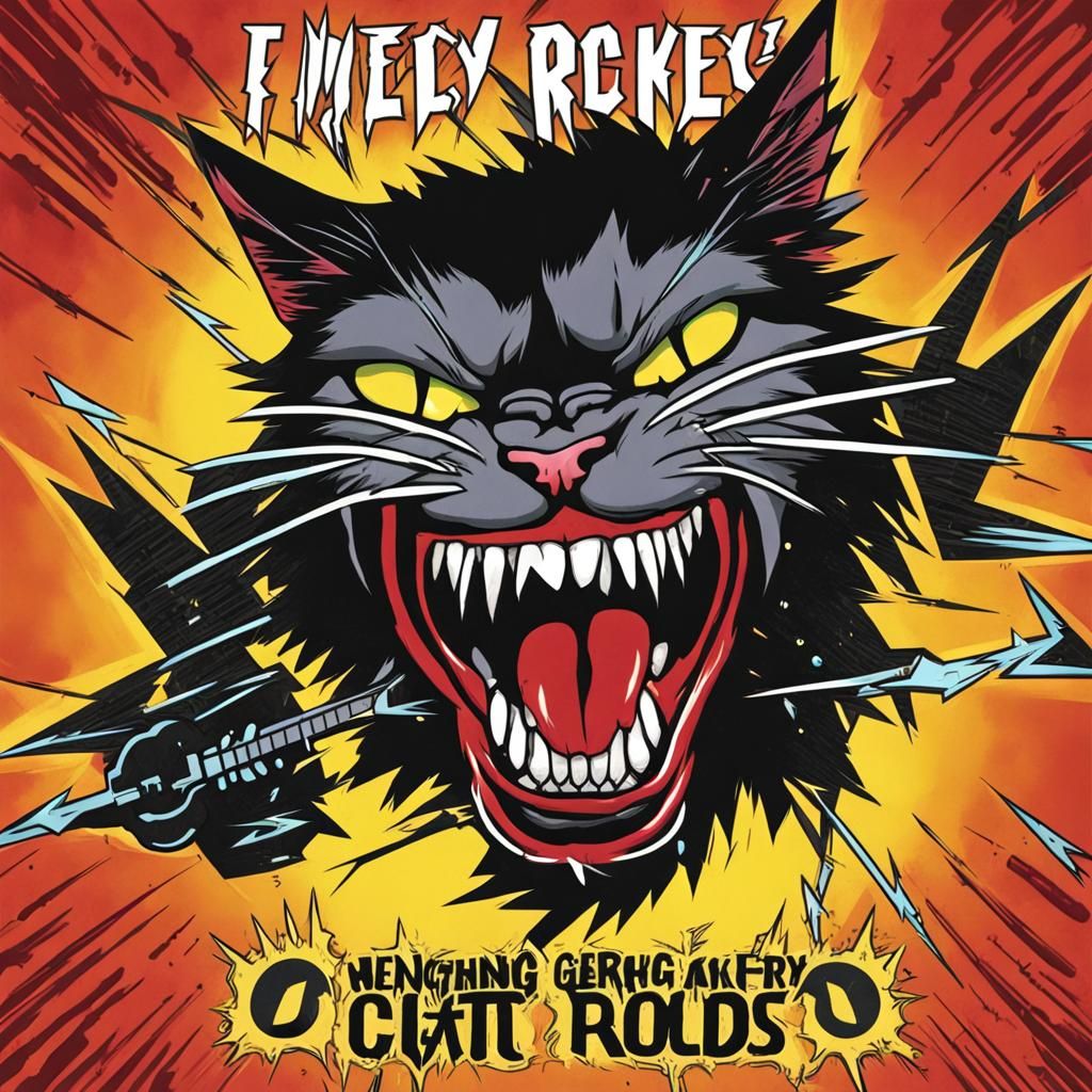 Hard rocker cat - AI Generated Artwork - NightCafe Creator