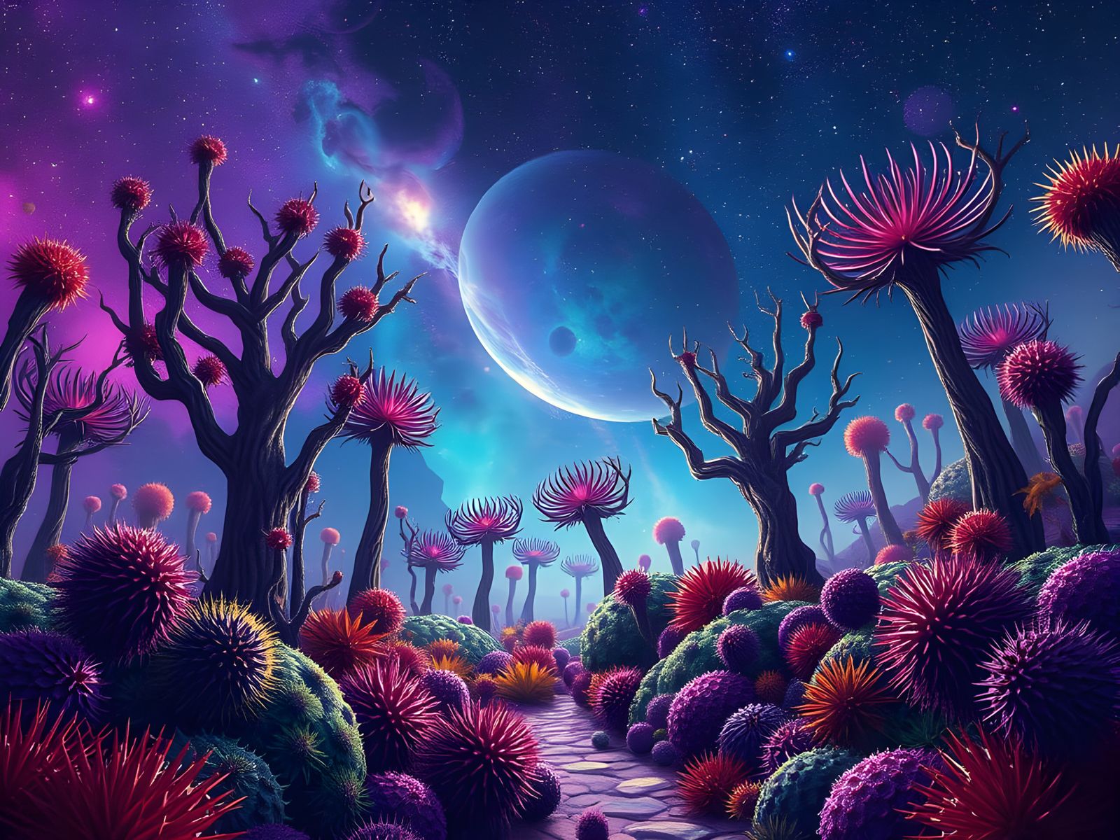 Vibrant Space Odyssey in Teslapunk Style - AI Art