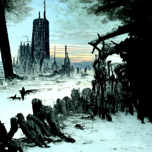 Post Apocalyptic Utopia Dense Skyline - AI Generated Artwork ...