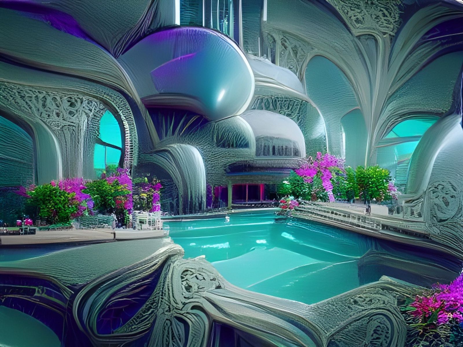 Poolcore palace - AI Generated Artwork - NightCafe Creator