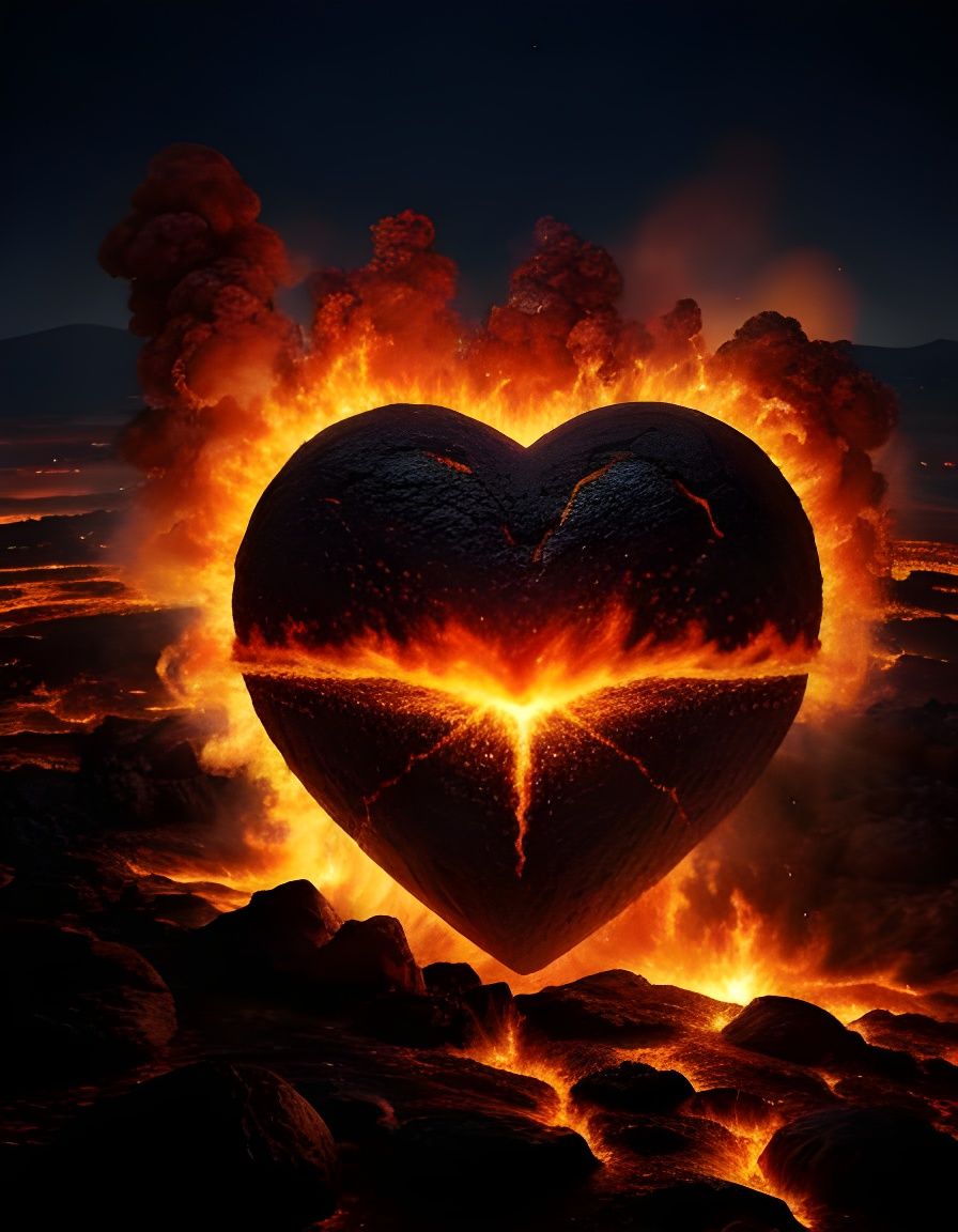 "Lava Heart" - AI Generated Artwork - NightCafe Creator