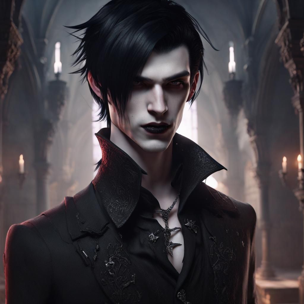 Goth Vampire Progress Pic 1 - AI Generated Artwork - NightCafe Creator