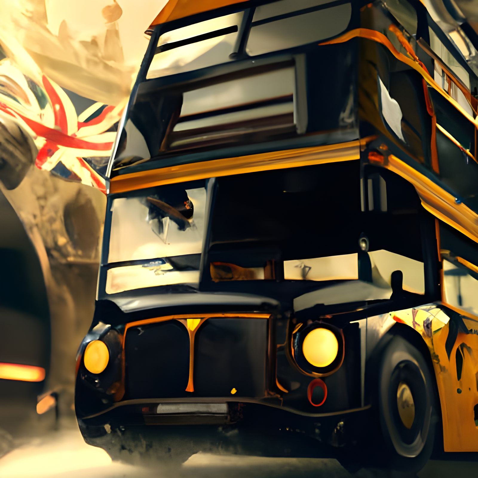 A gothic patriotic London bus - AI Generated Artwork - NightCafe Creator