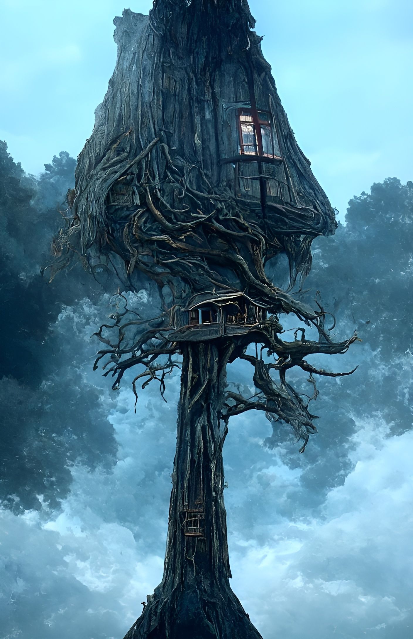 Tree House - AI Generated Artwork - NightCafe Creator