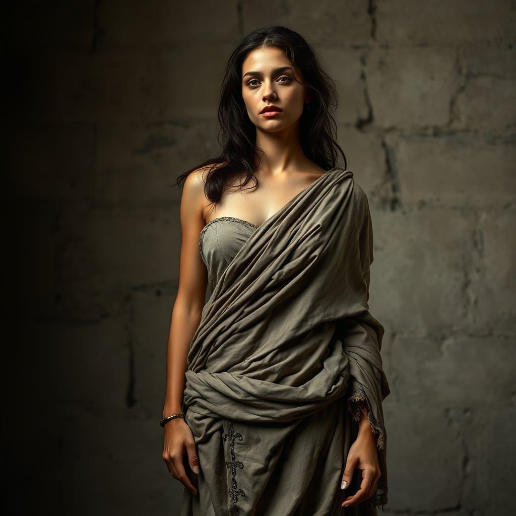 Elegant Beggar in Ancient Greek Splendor - AI Art